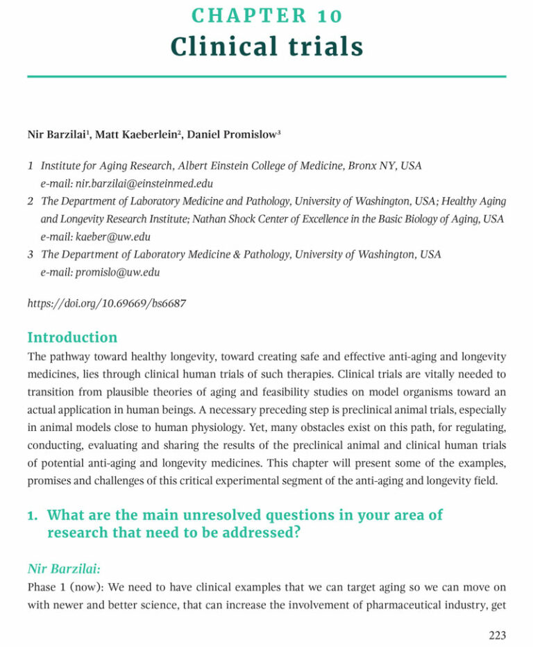 Handbook on Longevity Medicine: The Road Map | European Wellness